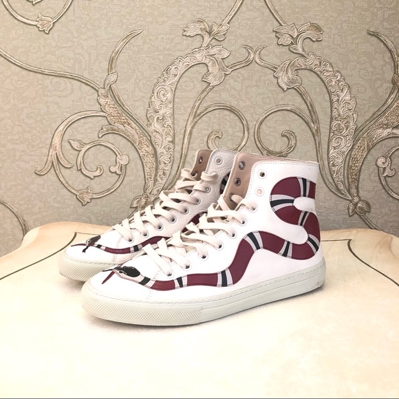 Gucci | Shoes | Gucci Unisex Major Snake High Top White Sneakers | Poshmark